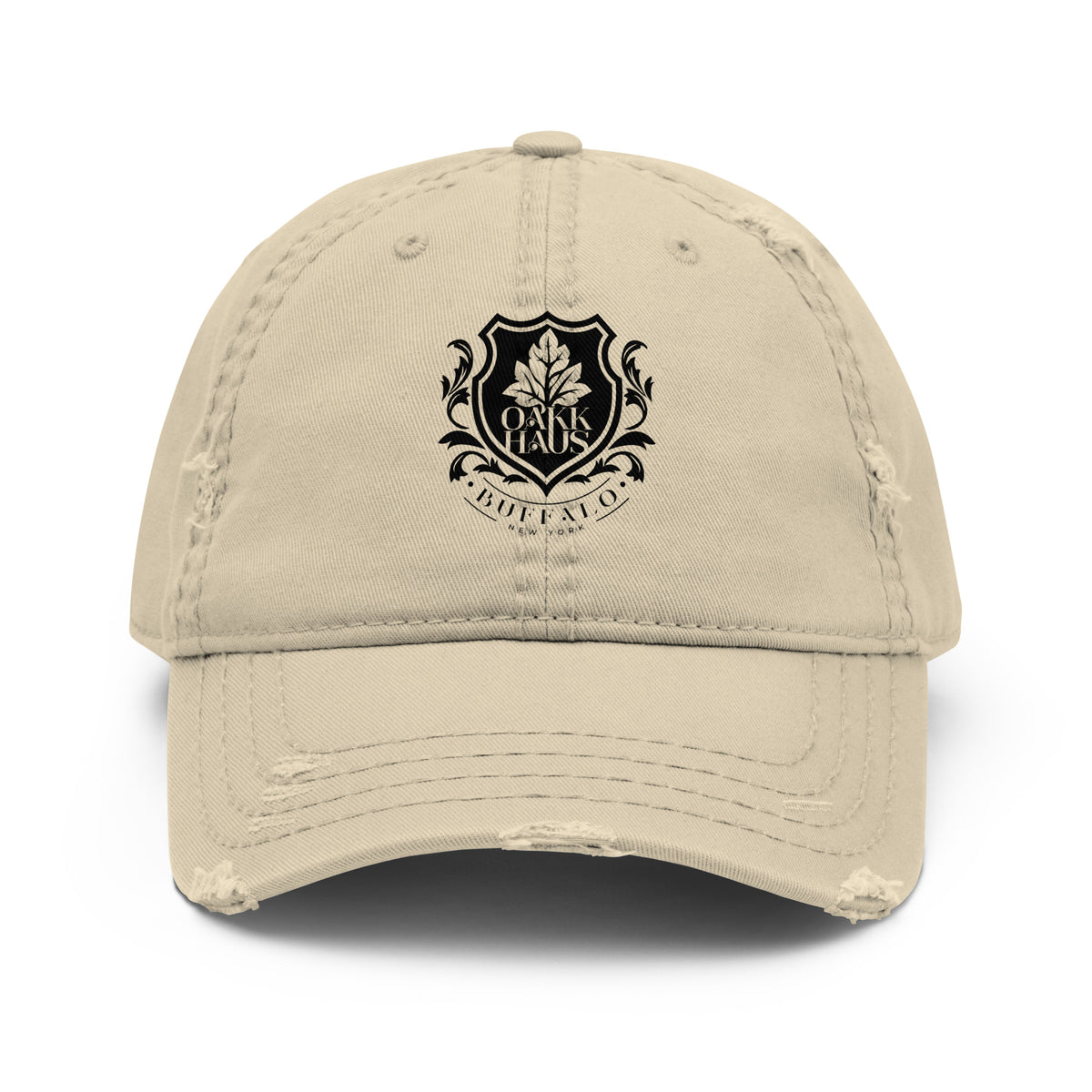 Oakk Haus Tan Distressed Dad Hat – The Collection by Dennis Wilson
